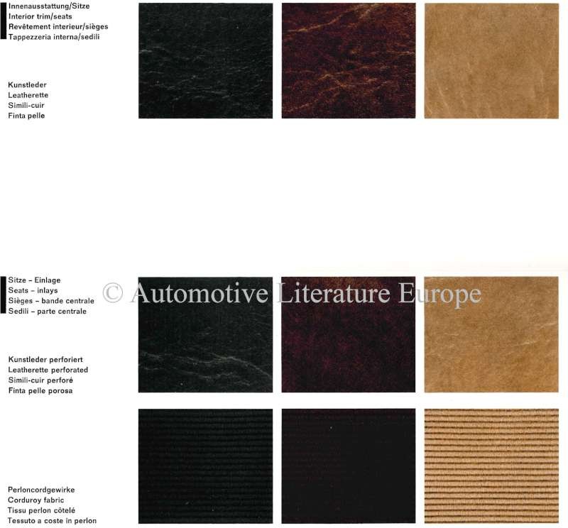 1971 VW-PORSCHE 914 & 914/6 COLOUR CHART BROCHURE